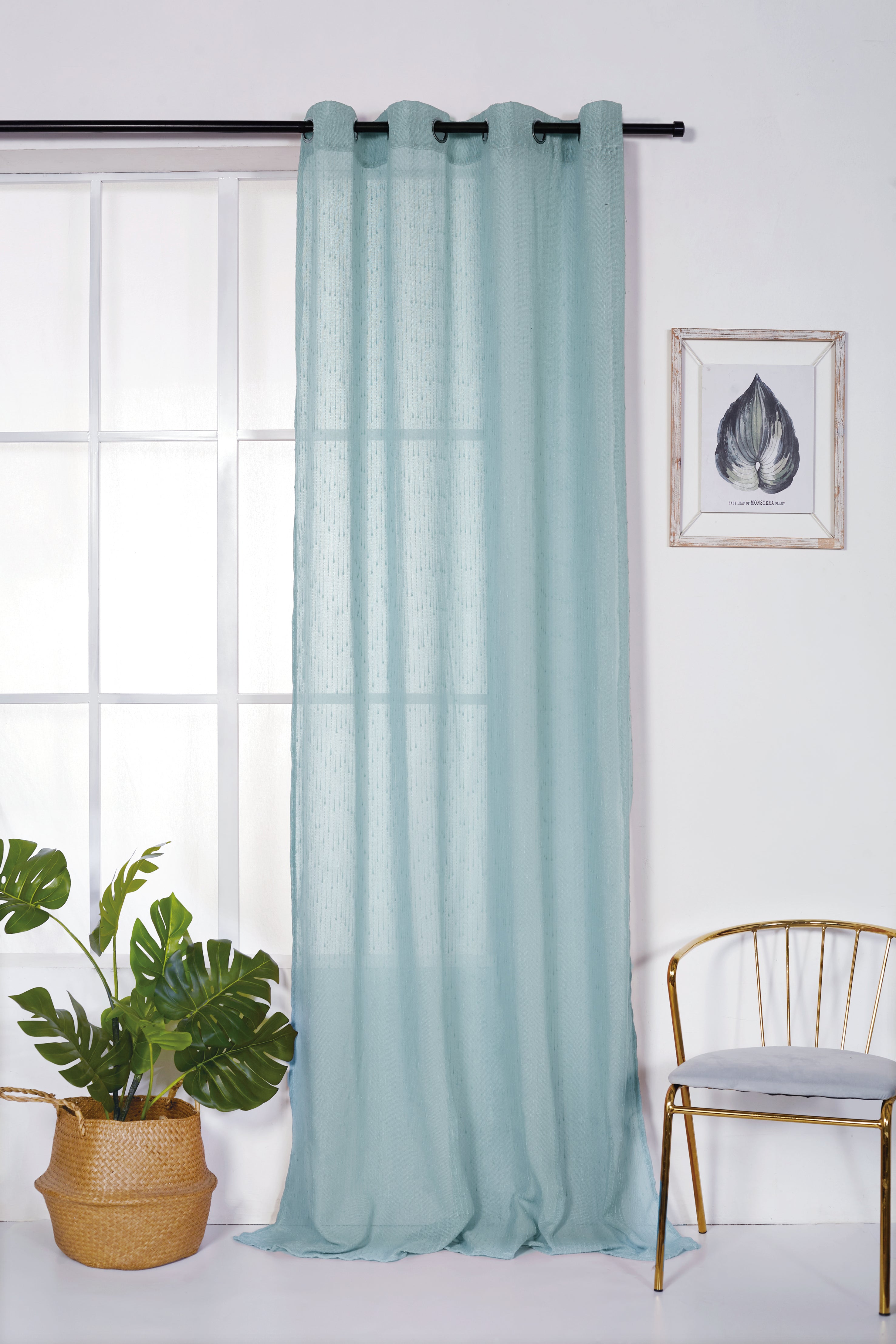 Cortinas De Visillo Lino y Poliéster Decorado Con Gotas De Agua – VISTE ...